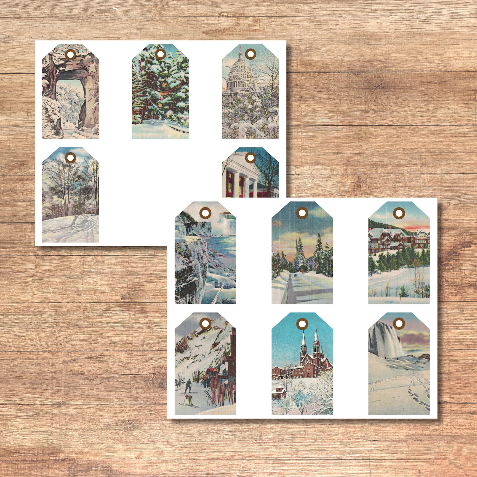 Vintage Winter Postcards / Postcards / Christmas Printable / Junk ...