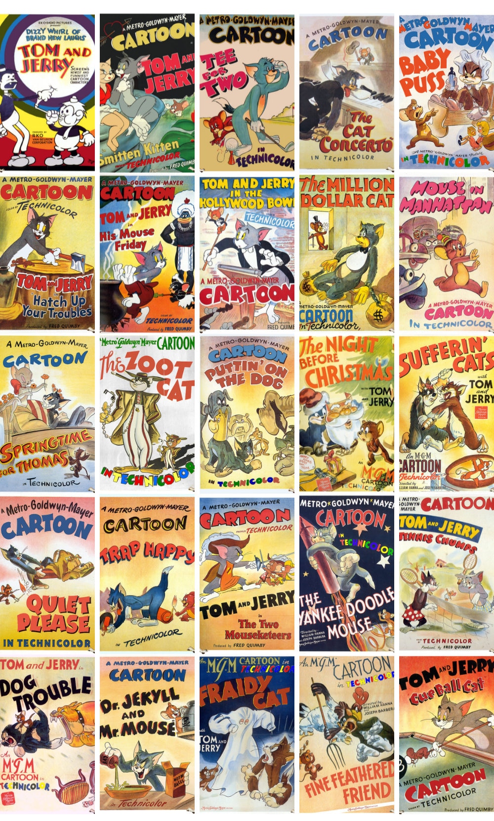 25 Vintage Tom And Jerry Poster Wall Art Prints Comic Book Prints Retro Comic Book Vintage
