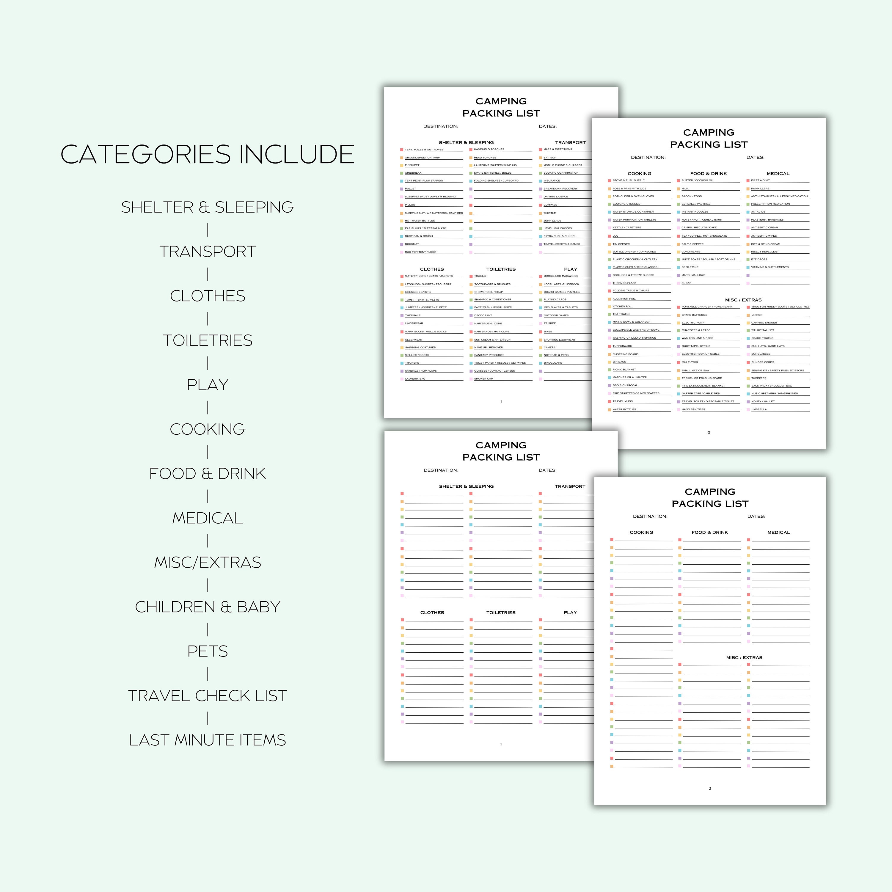 PRINTABLE Ultimate Camping Packing List - Etsy