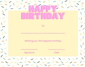 Happy Birthday Certificate Template Set 8.5x11 6 - Etsy