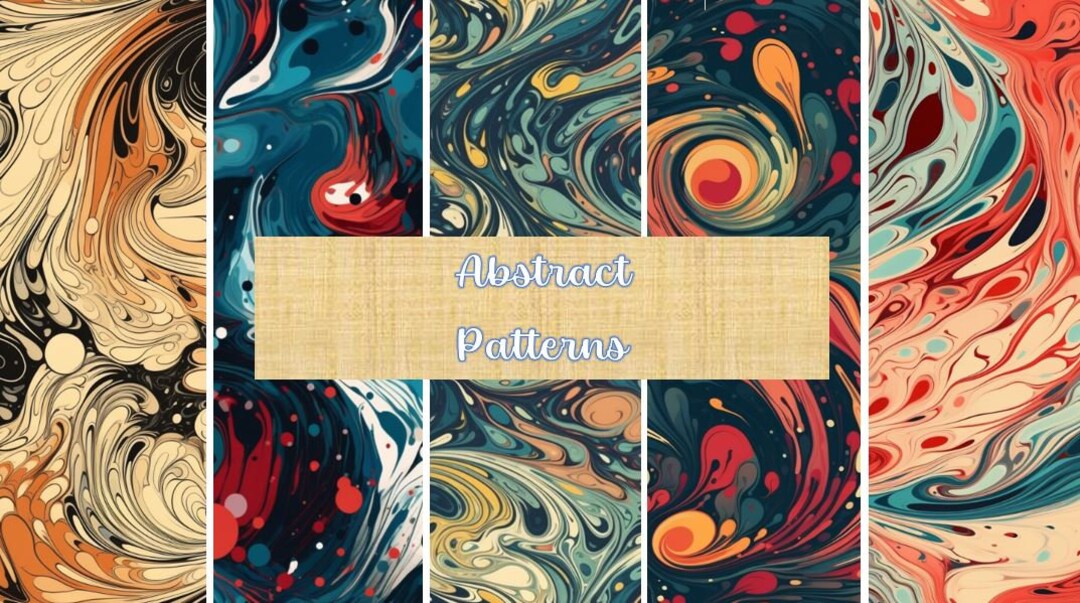 Swirling Pattern Digital Papers Bundle, Pattern Design, Crafting, Printable, Instant Digital ...