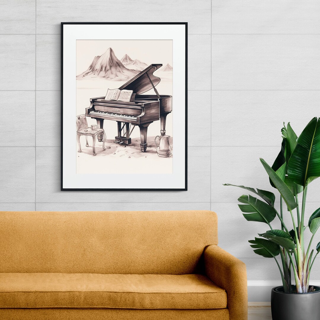 Black and White Piano Wall Art, Digital Prints, Print Download, Digital ...
