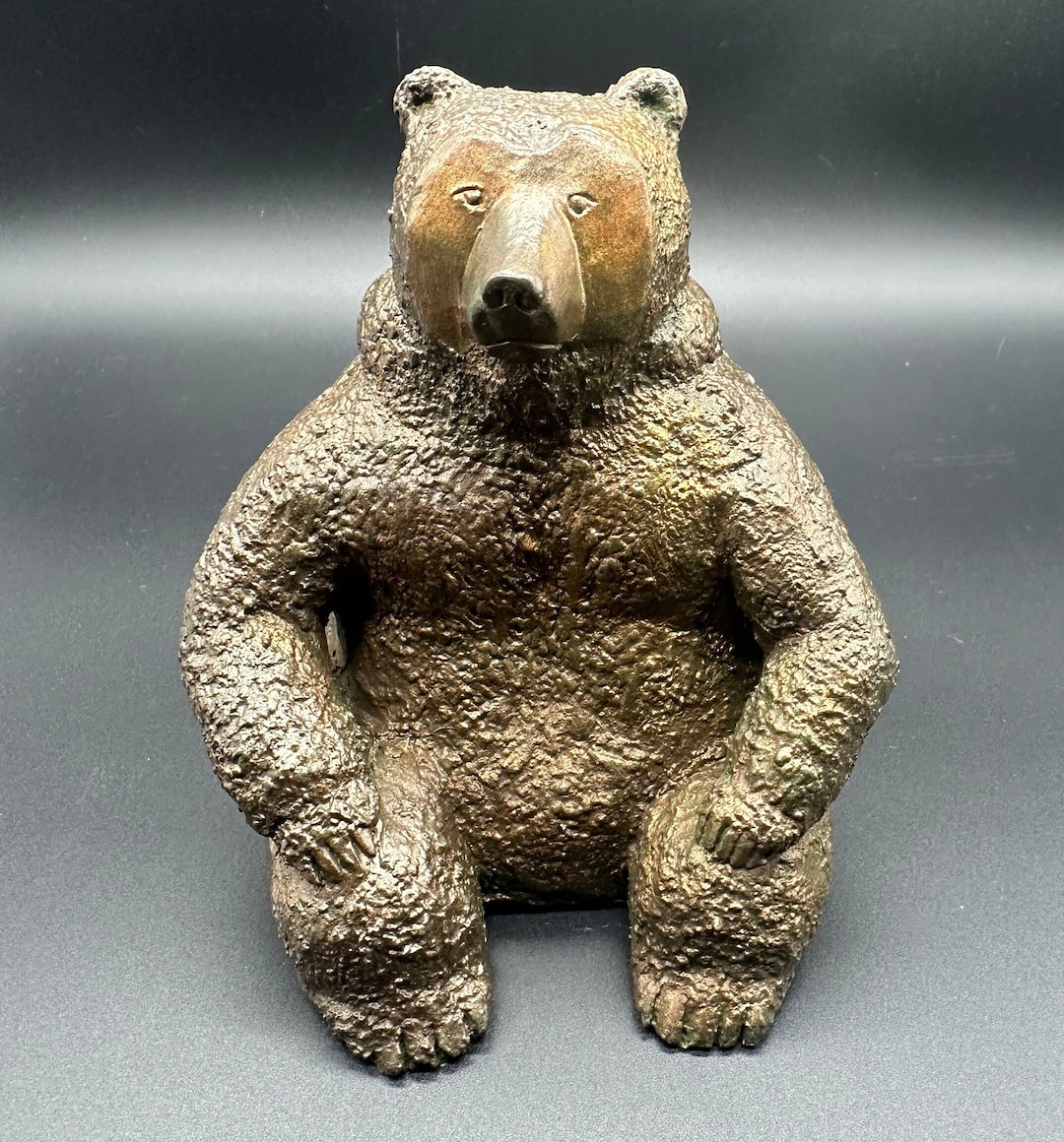 Bear Statue, Golden Bear Statue, Bear Artwork - Etsy