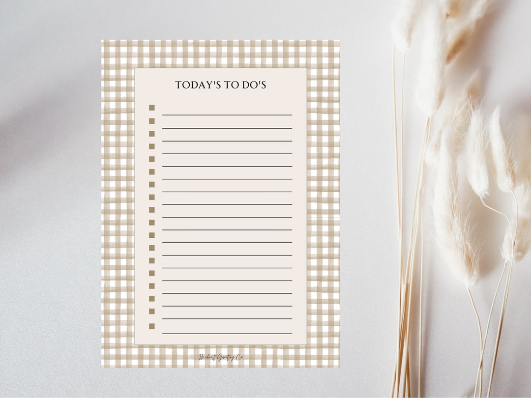 Gingham to Do List Notepad to Do List Desk Pad Cute Notepad Gifts - Etsy