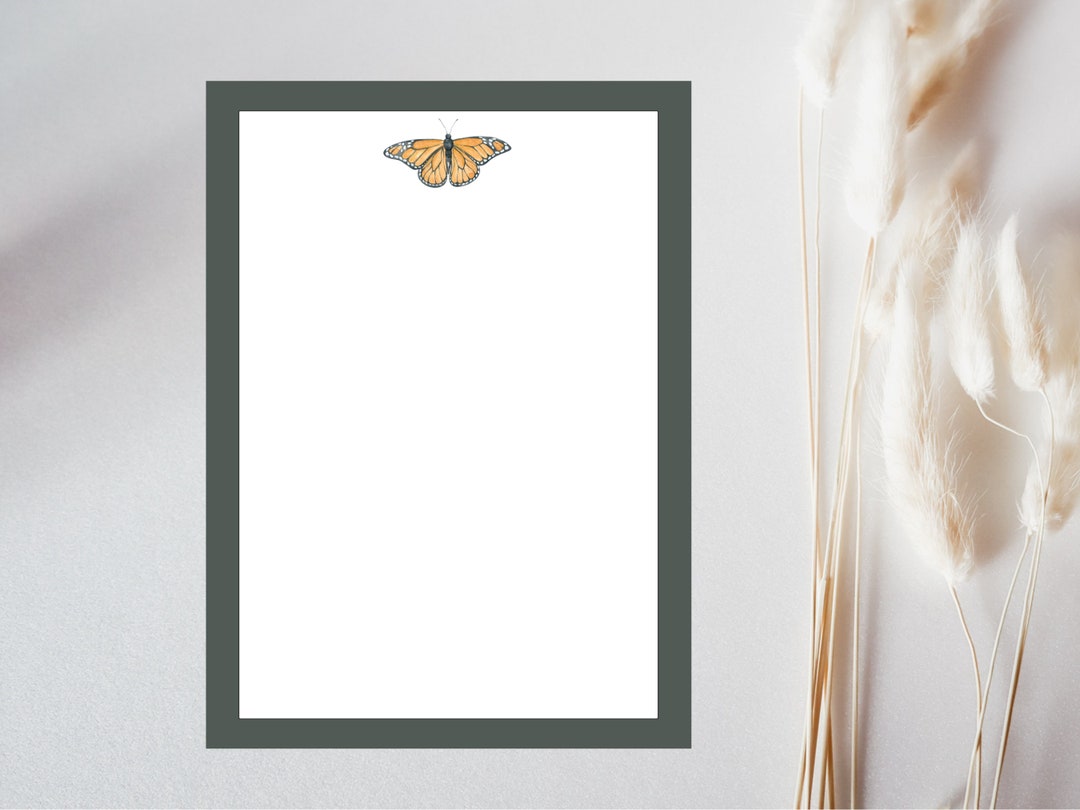 Blank 5x7 Notepad - Butterfly Notepad - Desk Pad - Stationery Lover ...