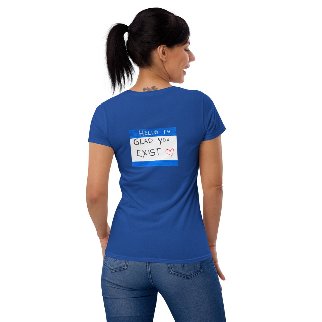 Hello I'm Glad You Exist Lezbeartist PRINT T-shirt - Etsy