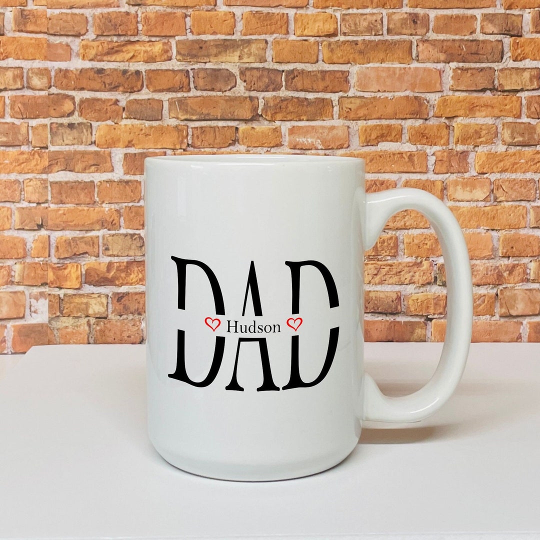 Personalized Dad Mug, Large 15-ounce Coffee Cup for Dad With Kids ...