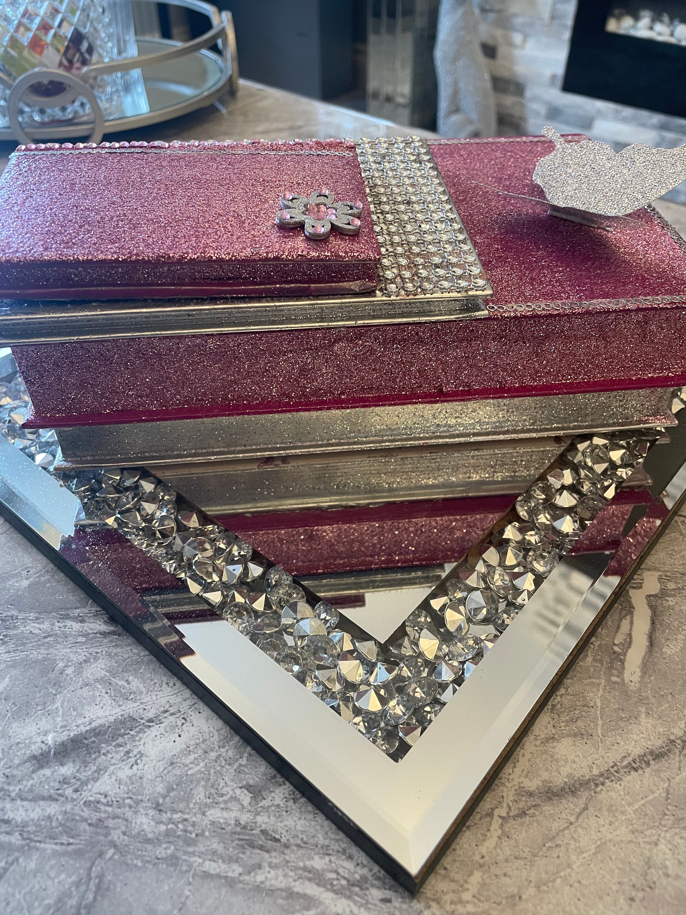 Bling Book Stack ‘pink & Silver’ - Etsy