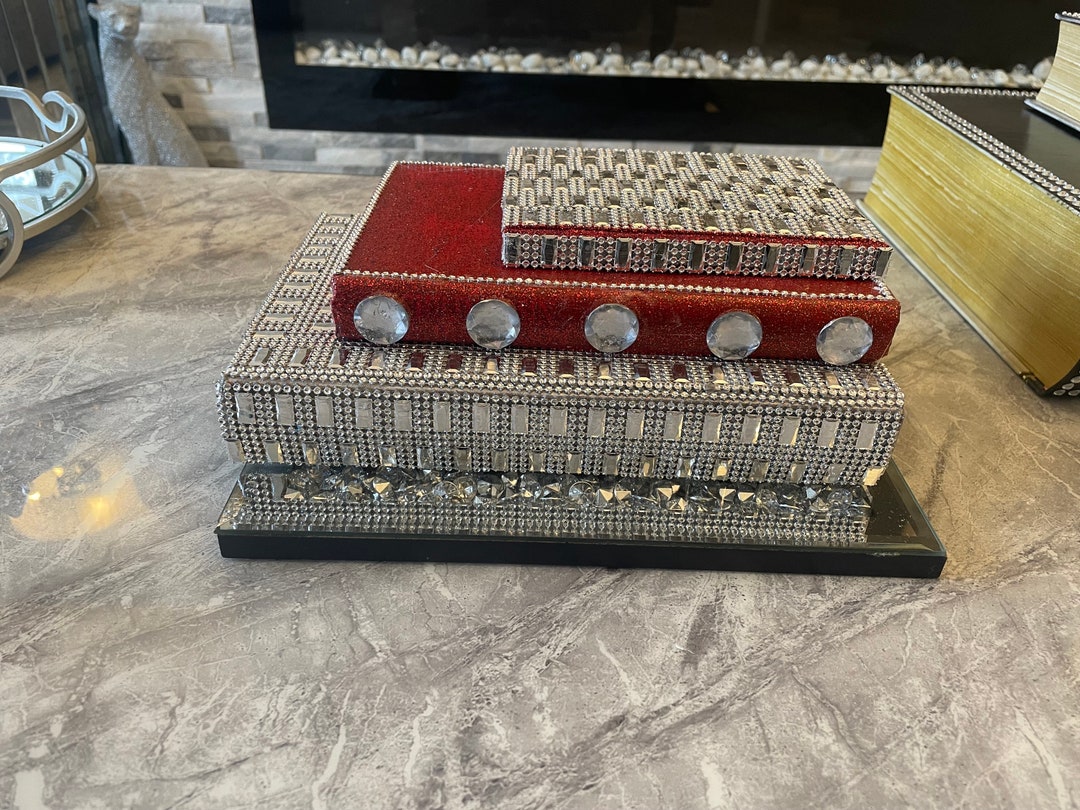 Bling Book Stack ‘red & Silver’ - Etsy