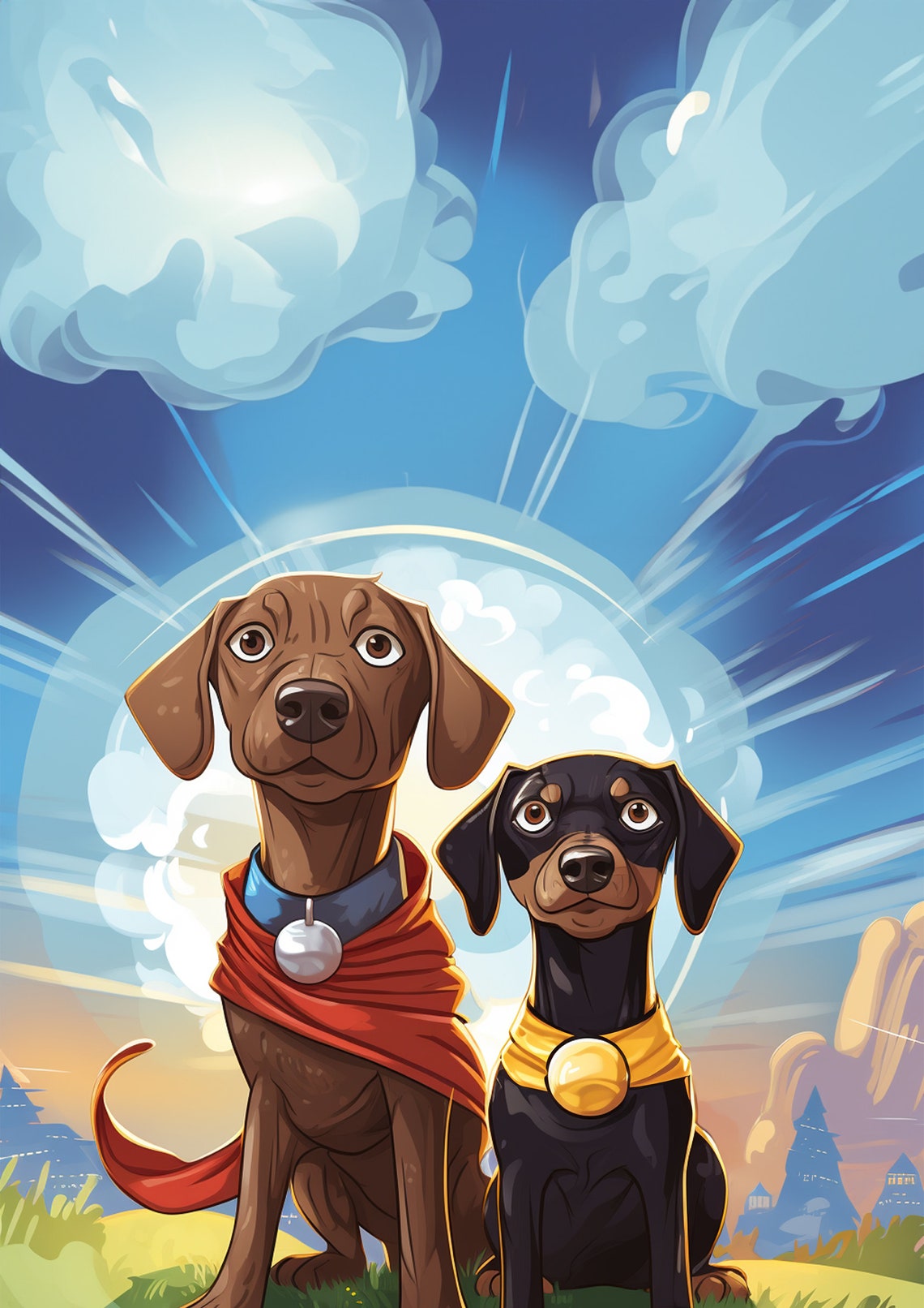 Custom Superhero Pet Portrait, One Dog per Fee Digital Only Comic-style ...