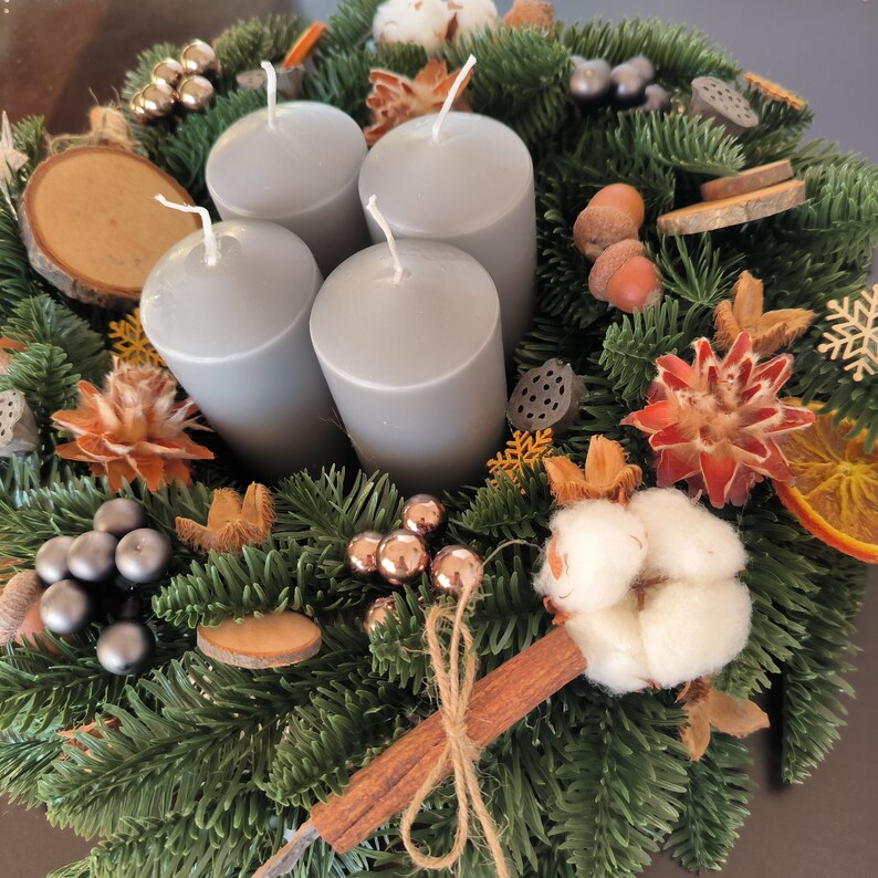 Advent Candle Rustic Style for Table Centerpiece, Adventkranz ...
