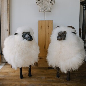 Large Couple Ram & Sheep Chair Made of Natural White Sheep Fur - Etsy