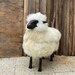 White Large Sheep Stool Made of Natural Sheep Fur in the Style of the ...