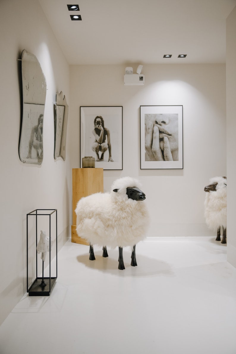 Large Couple Ram & Sheep Chair Made of Natural White Sheep Fur in the ...