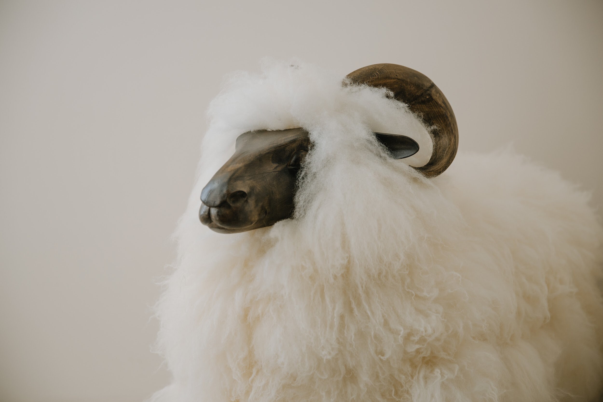Natural White Large Ram Chair Made of Natural Sheep Fur.inspired by ...
