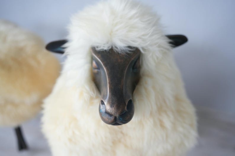 Ivory Lalanne Style Sheep Chair.luxurious Fluffy Sheepskin Stool: Soft ...
