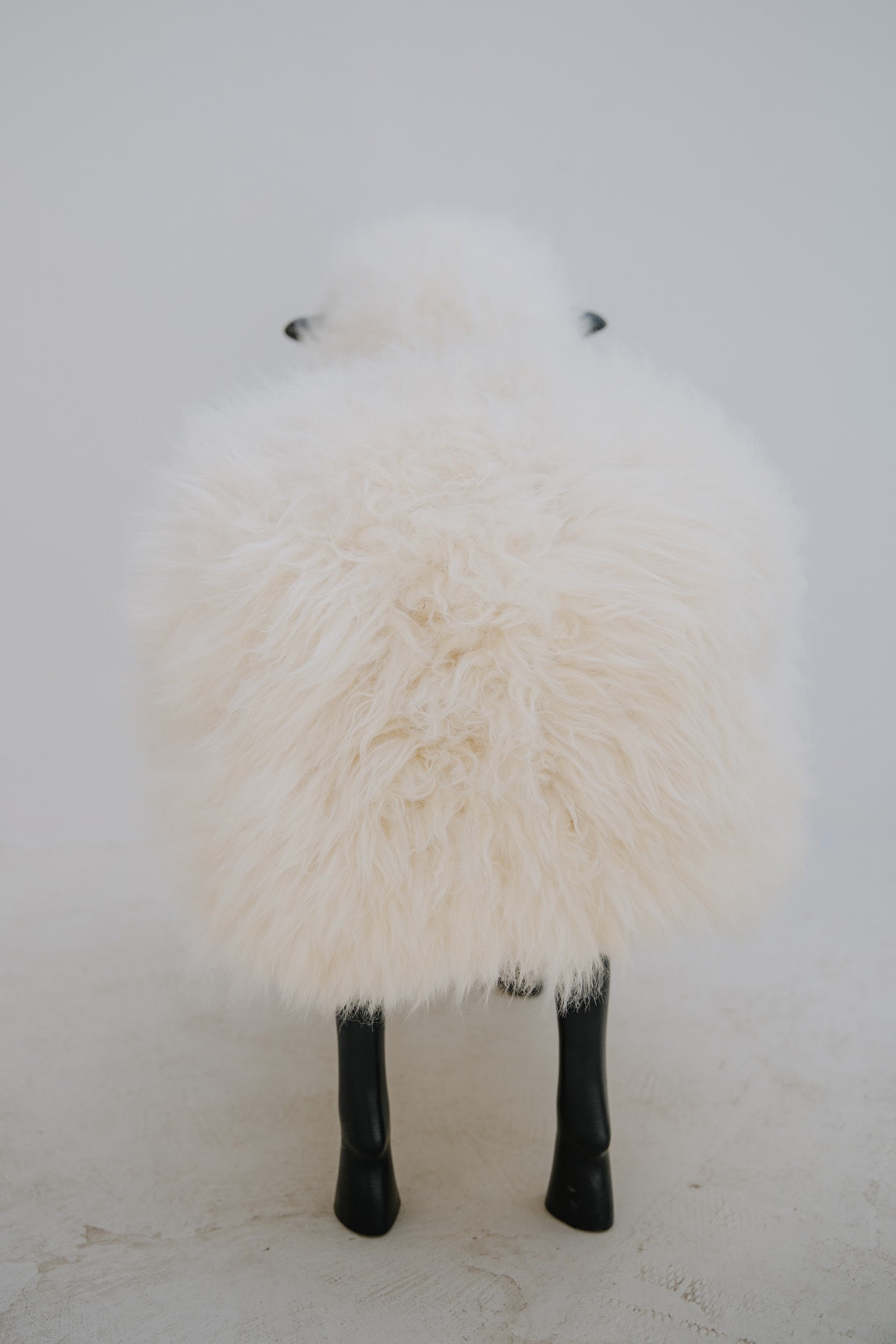 Lalanne Style Sheep Chair.luxurious Fluffy Sheepskin Stool: Soft and ...