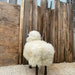 White Large Sheep Stool Made of Natural Sheep Fur in the Style - Etsy