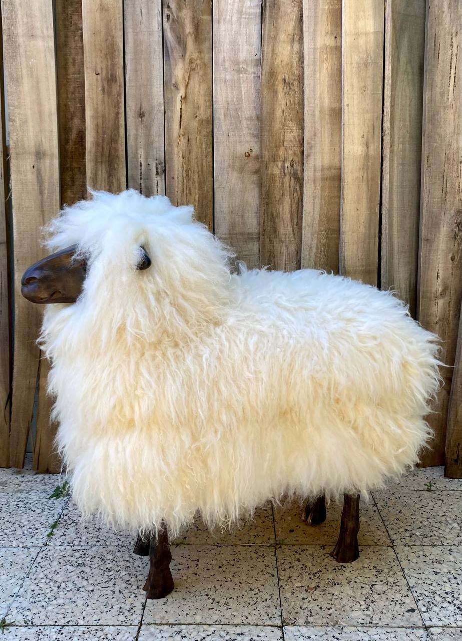 Natural White Large Sheep Chair Made of Natural Long Sheep Fur.lalanne ...