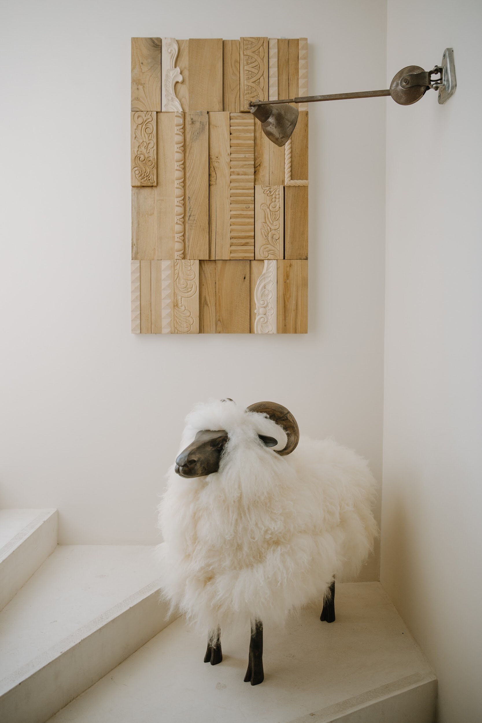 Natural White Large Ram Chair Made of Natural Sheep Fur.inspired by ...