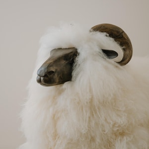Limited Fluffy Natural White Fur. Large Ram Statue & Chair Made of ...