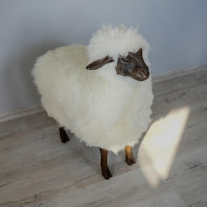 Lalanne Style Sheep Chair: Natural Sheepskin & Beech Wood - Etsy