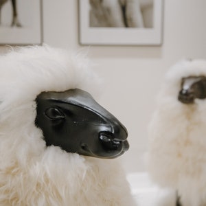 Lalanne Style Sheep Chair.luxurious Fluffy Sheepskin Stool: Soft and ...