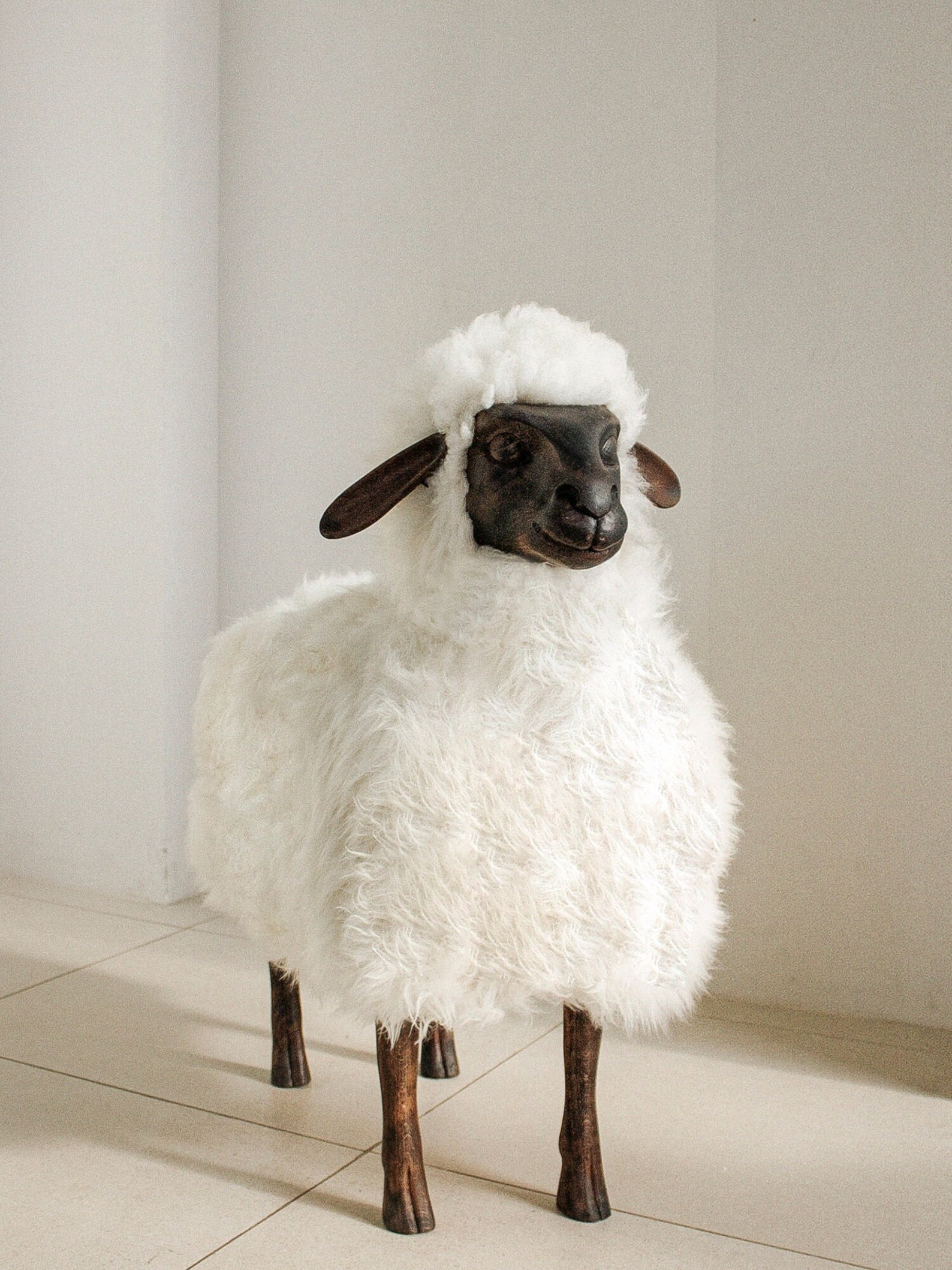Lalanne Style Sheep Chair: Natural Sheepskin & Beech Wood - Etsy