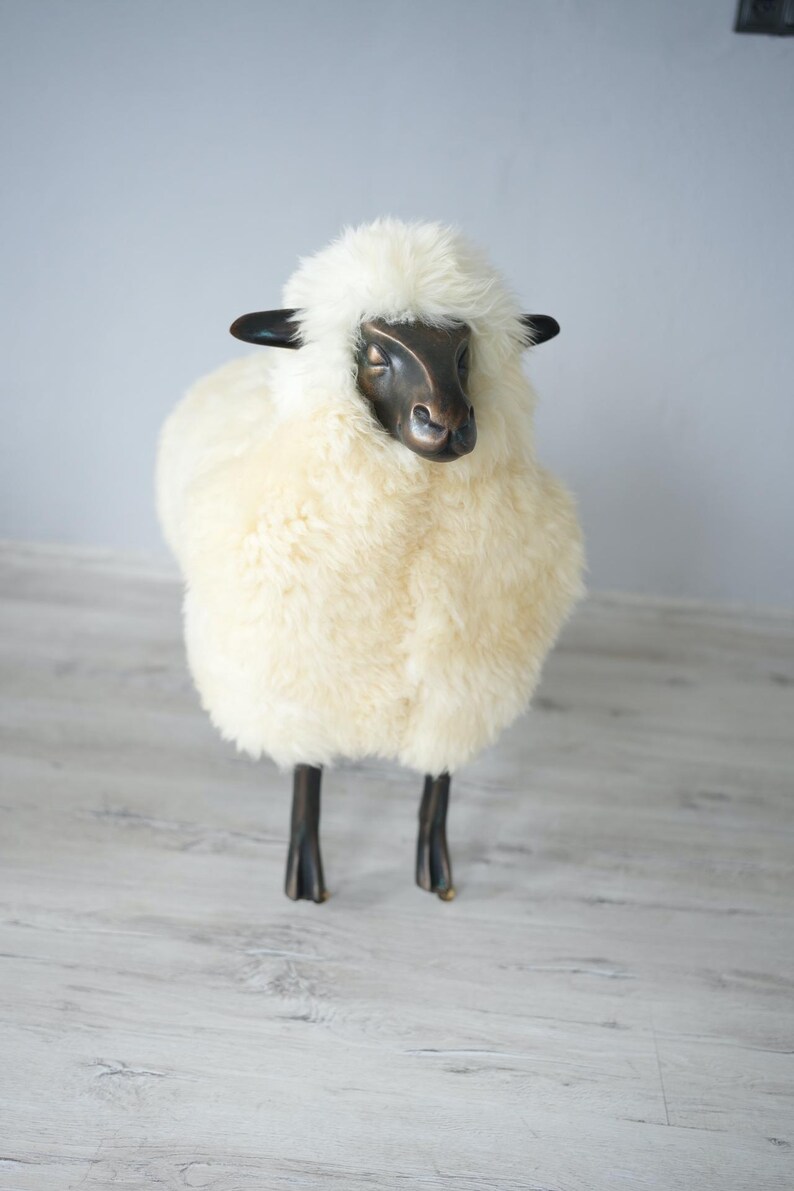 Ivory Lalanne Style Sheep Chair.luxurious Fluffy Sheepskin Stool: Soft ...