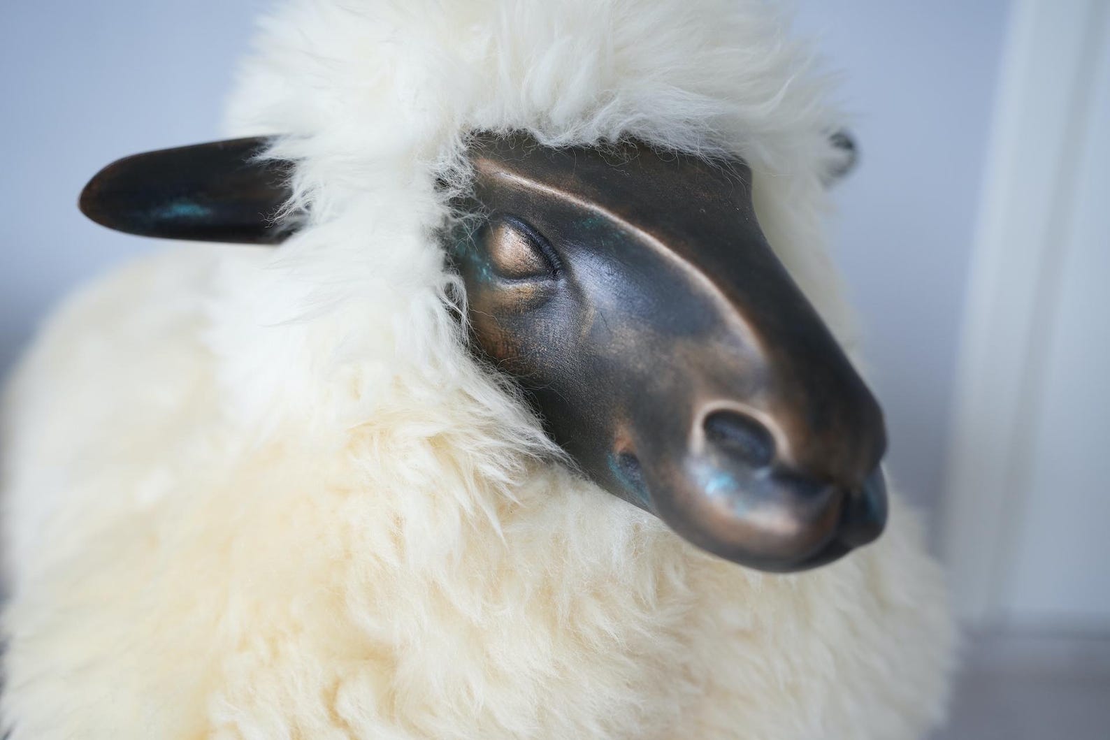 Ivory Lalanne Style Sheep Chair.luxurious Fluffy Sheepskin Stool: Soft ...