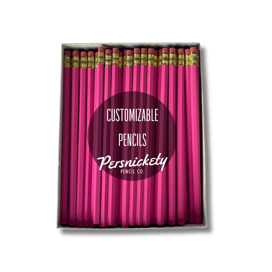 Hot Pink Custom Pencils | Personalized Pencils | Event Favors | Wedding ...
