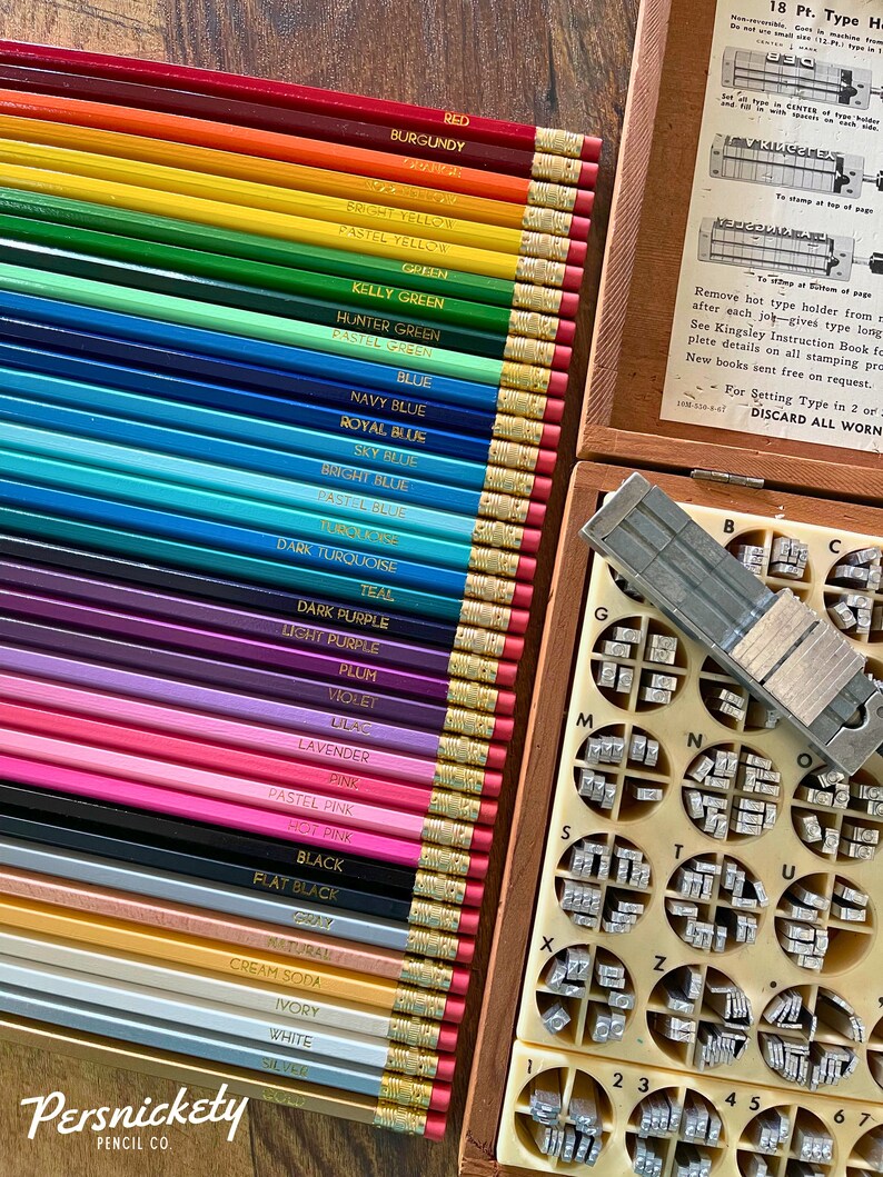 Teal Custom Pencils Personalized Pencils Holographic Foil - Etsy