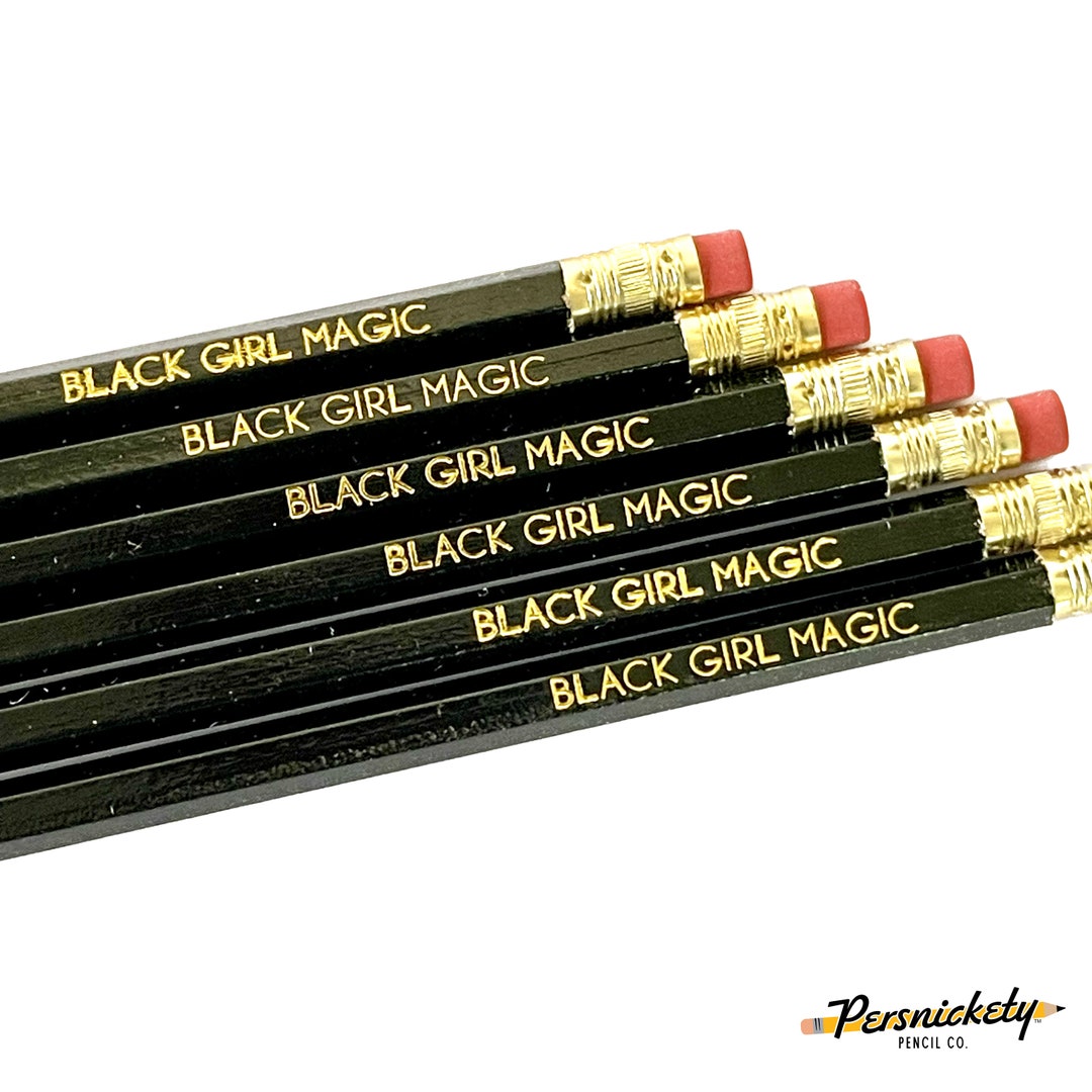 Black Girl Magic Pencil Set | Set of Six Foil Stamped Pencils | Cute ...