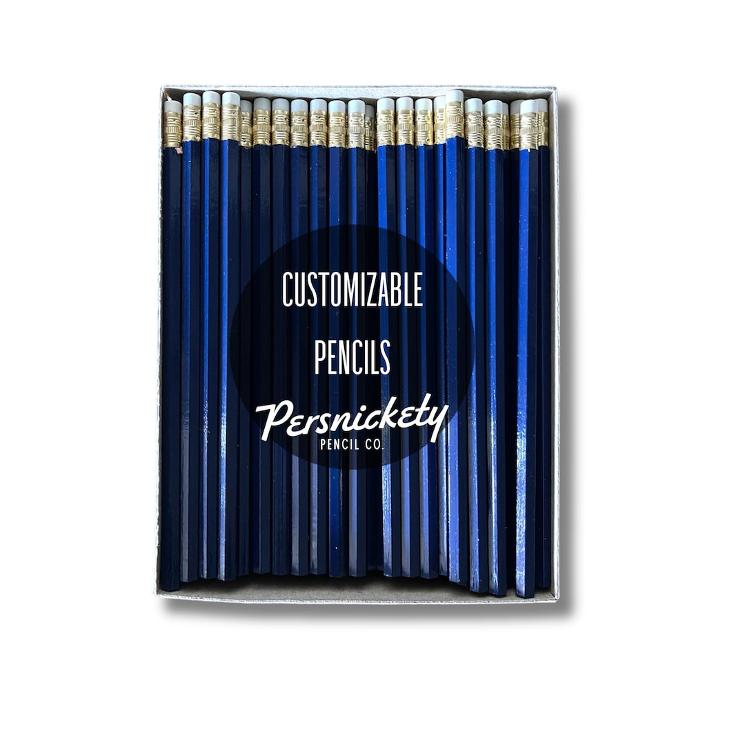 Custom Navy Blue Pencils | Personalized, Bulk, Party Favors - Etsy
