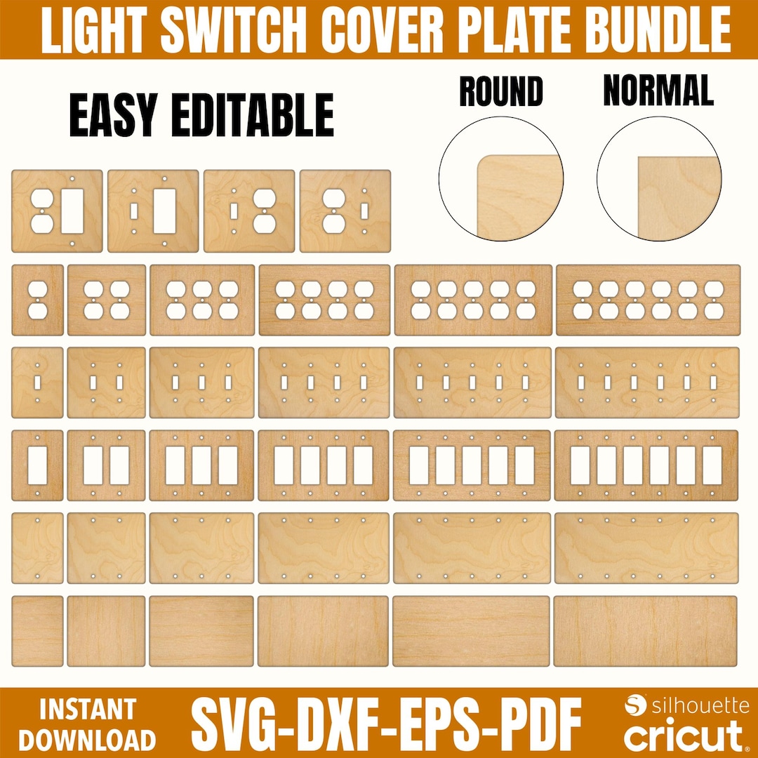 Light Switch Cover Plate Template, Light Switch Plate Cover Svg, Outlet ...