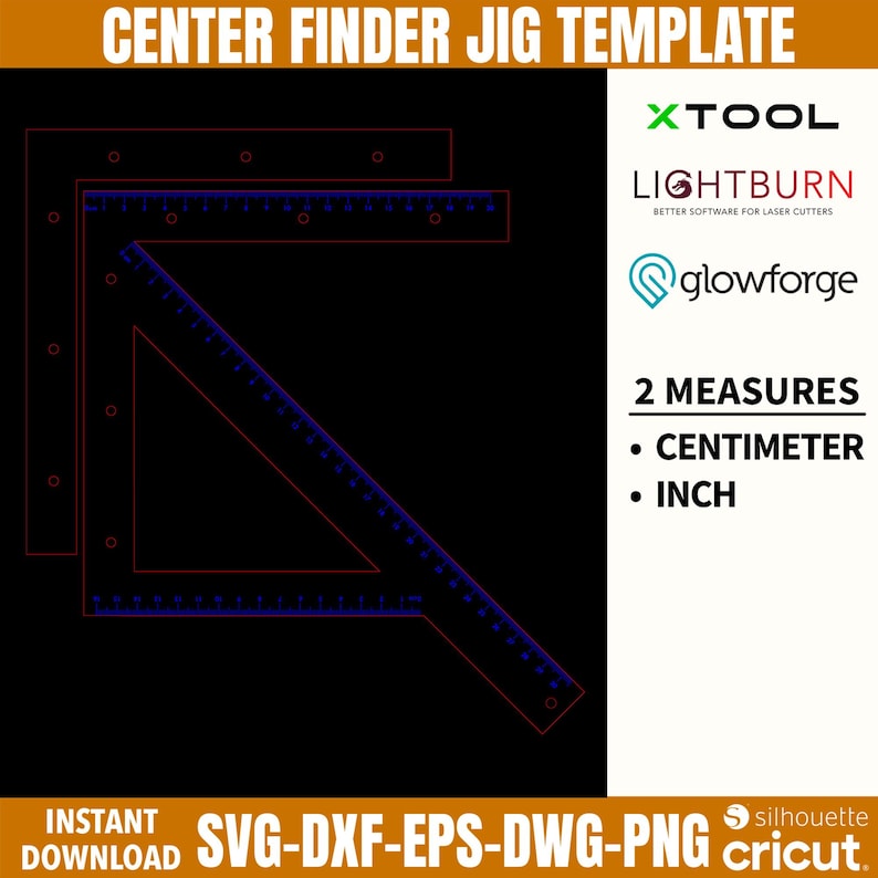 Center Finder Jig Template: Laser Cut Grid (digital File) - Etsy