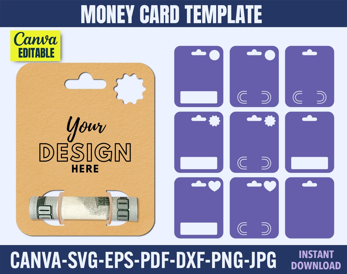 Money Card Template Svg Money Card Svg Money Holder Svg - Etsy Canada