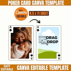 Personalized Photo Playing Cards Template: Editable Canva Design ...