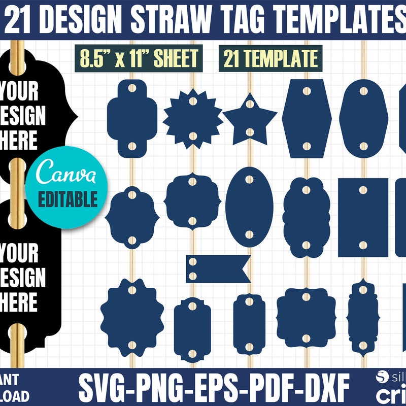 Custom Straws Template - Etsy UK