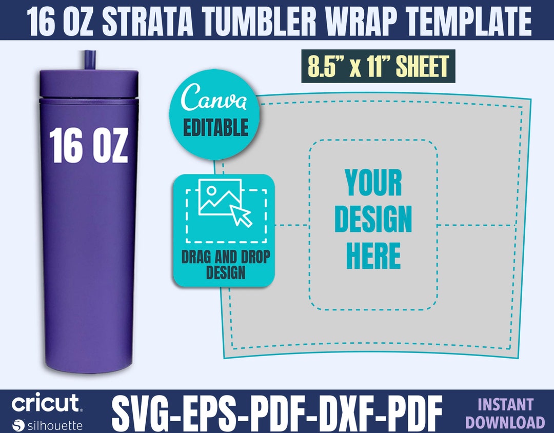 16 Oz Strata Tumbler Svg, 16 Oz Strata Tumbler Wrap Template Svg ...