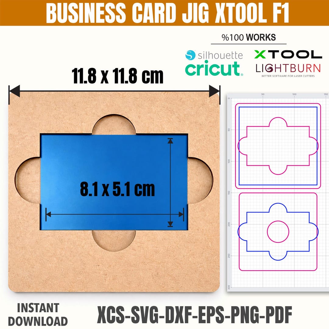 Xtool F1 Business Card Jig | Laser Engraving Template (digital Download ...