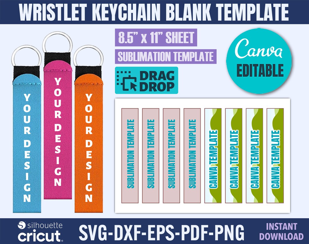 Wrist Fob Template, Wristlet Sublimation Template, Neoprene Wristlets ...
