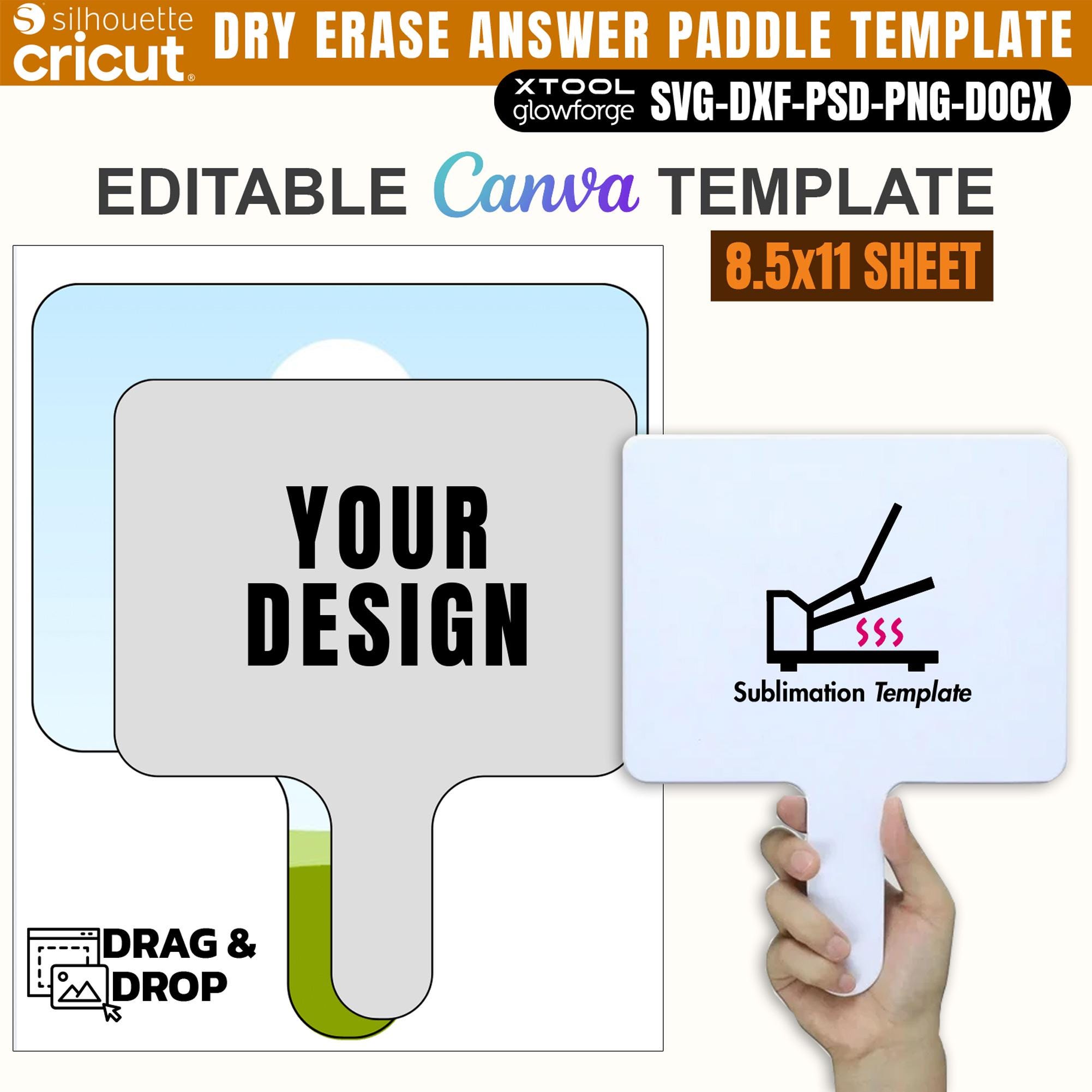 Dry Erase Answer Paddle Template Canva, Dry Erase Paddle Template ...