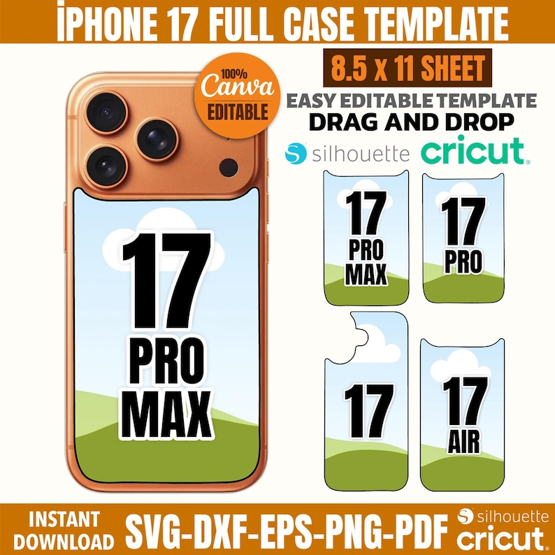 IPhone 17 Case Canva Template Bundle: Pro Max, Pro, Air & Standard - Etsy