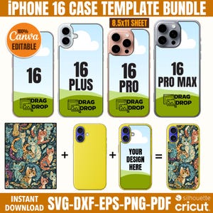 Phone Case Template Full Bundle, Canva iPhone Case Template, iPhone Case Svg, iPhone Sublimation ...