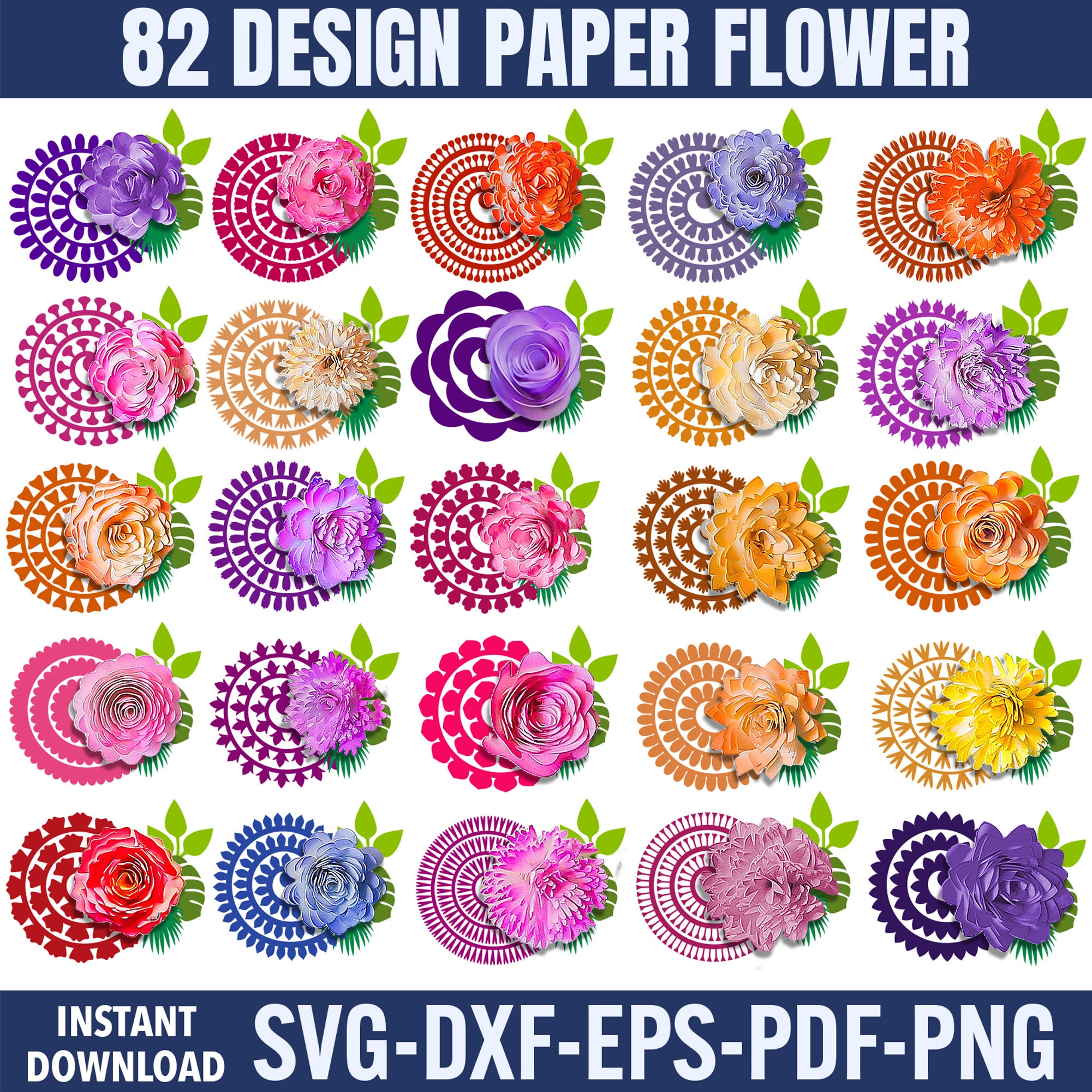 Flor enrollada SVG, flor 3d SVG, Flor enrollada dxf, Flor de papel Svg ...