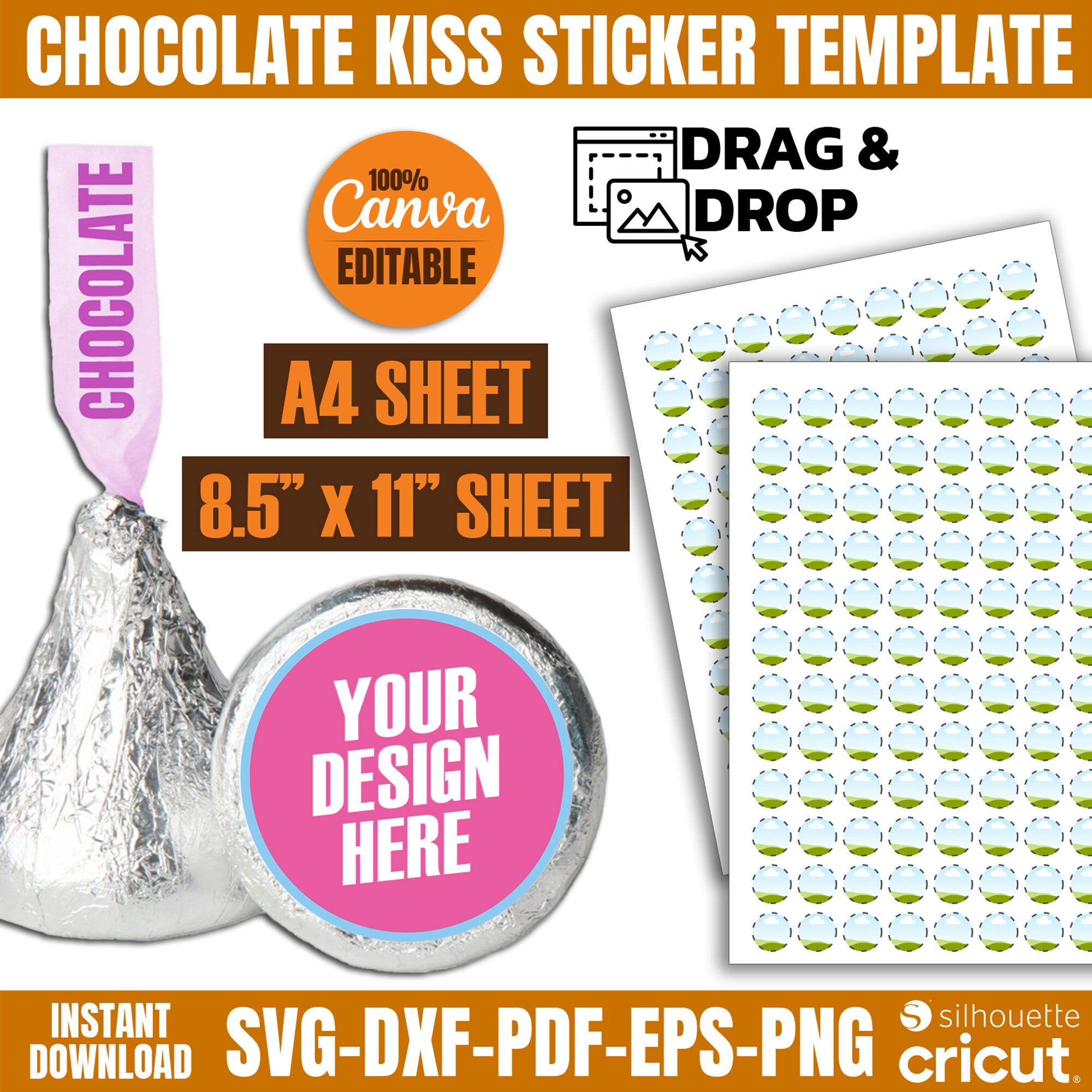 Hershey Kiss Sticker Template