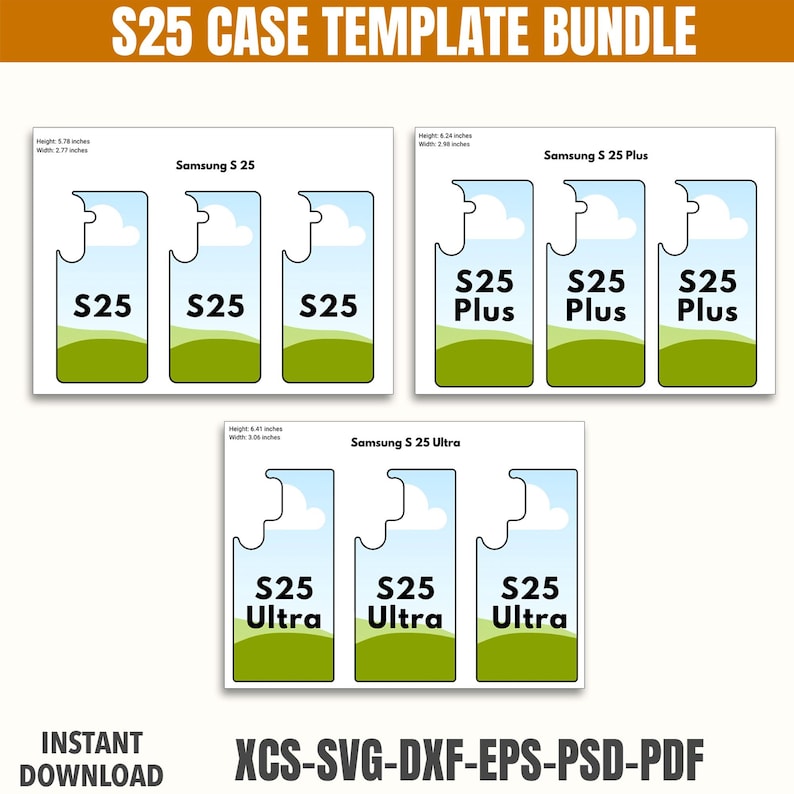 Galaxy S25 Phone Case Template Bundle | Sublimation & DTF (digital ...