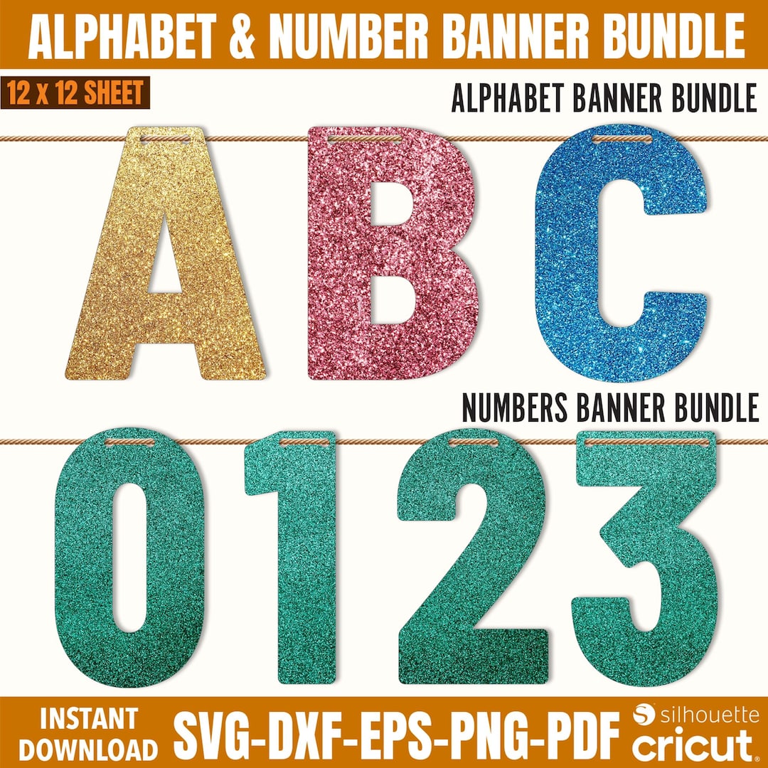 Letter & Number Banner Svg, Alphabet Banner Svg, Diy Banner Svg, Cricut ...