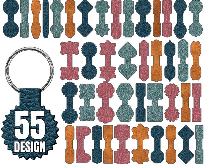 Wristlet Keychain Svg Template, 5 Size Belt Loop Car Keychain Neck ...